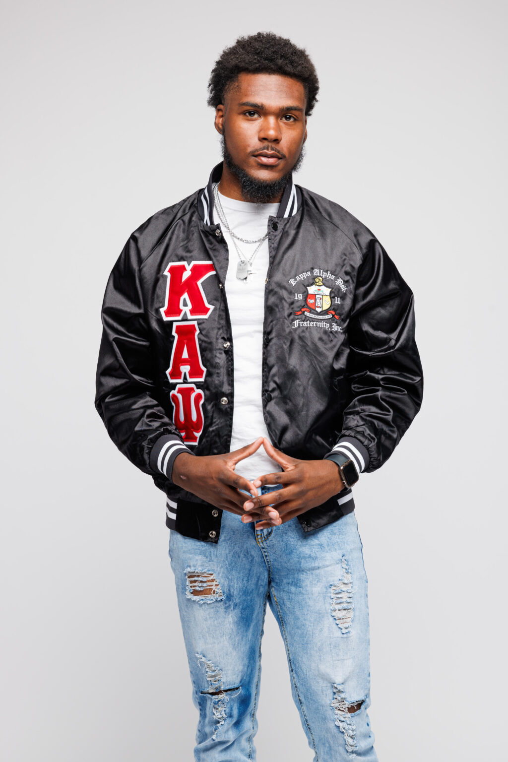 Kappa Alpha Psi Black Satin Jacket - The Divine Nine
