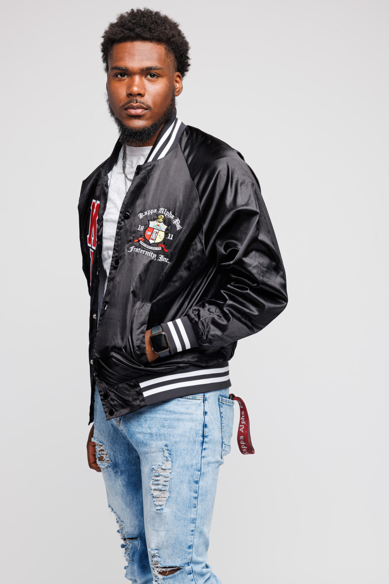 Kappa Alpha Psi Black Satin Jacket - The Divine Nine